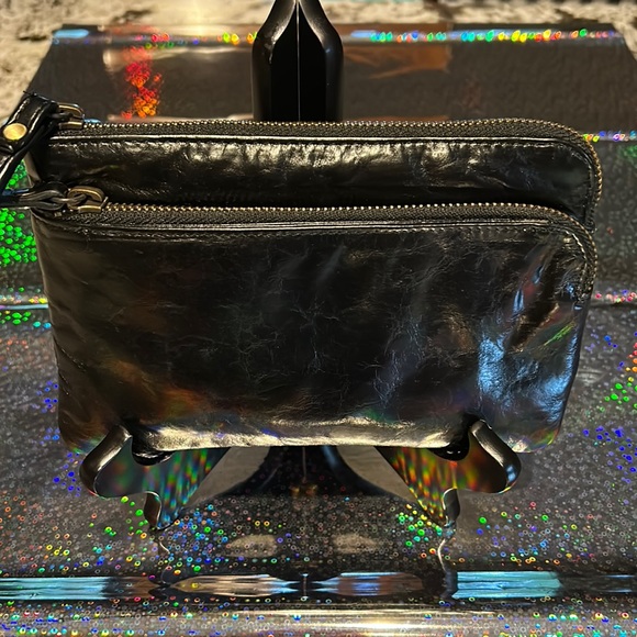 latico | Bags | Latico Sierra 3 In Wristlet Wallet Clutch Black Leather ...